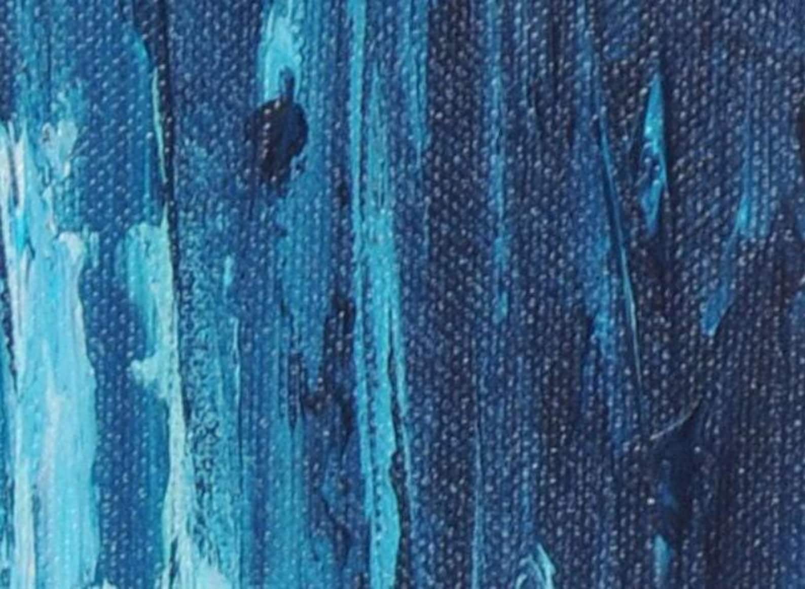 Large Blue Abstract Painting, Large Abstract Painting on Canvas, Extra ...