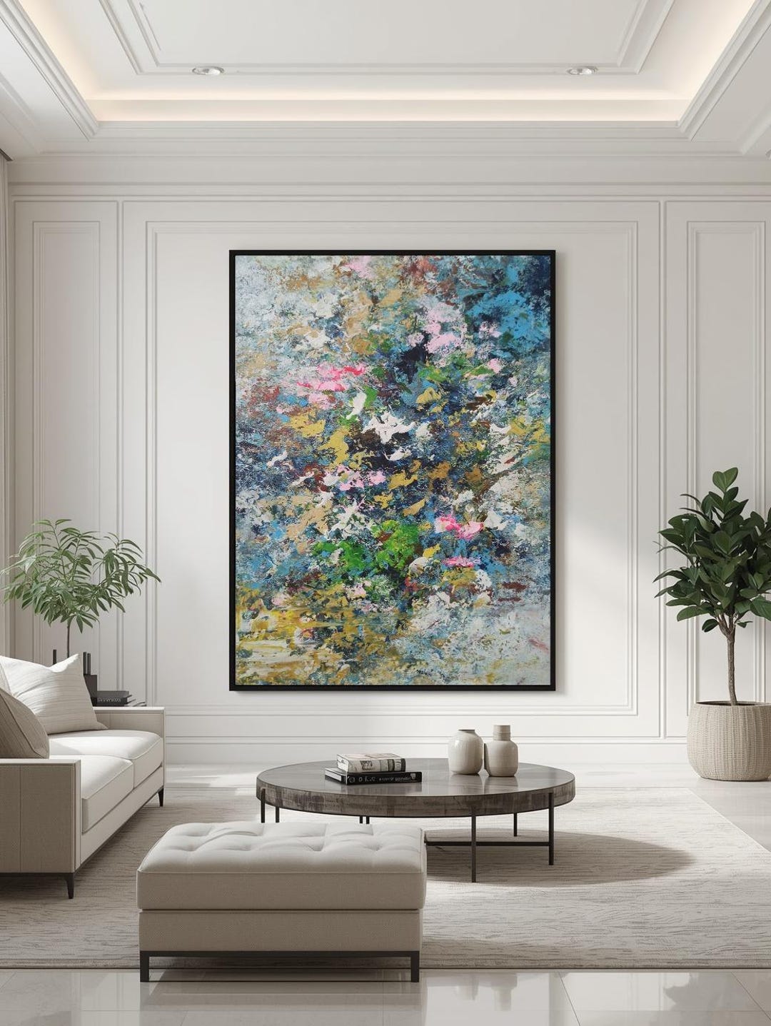 Extra Large Abstract Canvas Painting, Textured Oversized Wall Art for ...