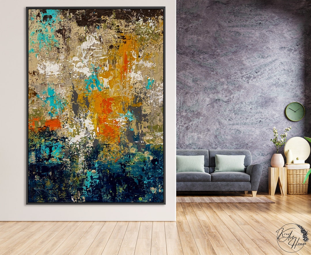 Abstract Textured Wall Art Painting on Canvas for Room Wall Decoration ...