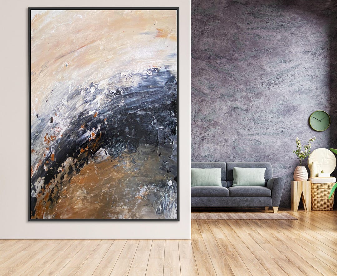 Large Canvas Neutral Wall Art Minimal Home Decor Abstract Painting on ...