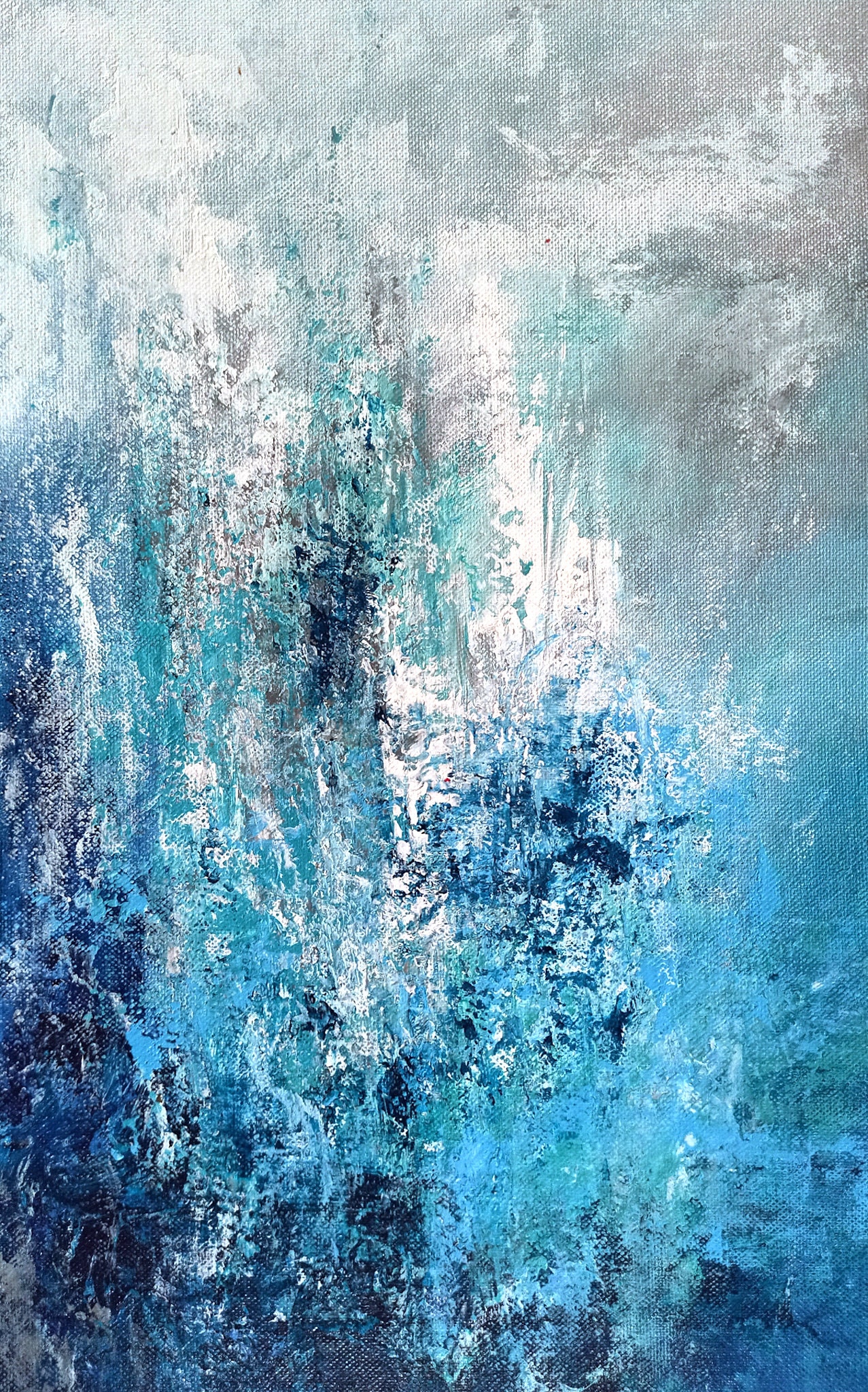 Blue And Grey Abstract Painting Extra Large Painting | Etsy