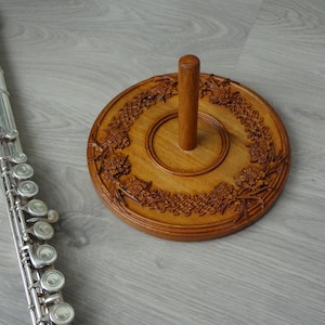 Solid Wood Flute Stand, Engraved Base - Etsy