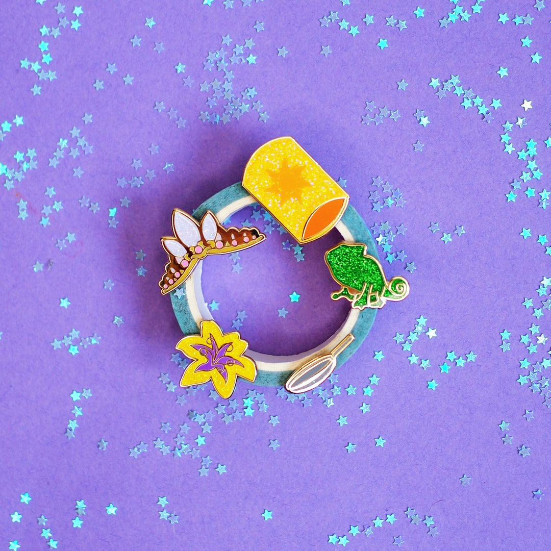 Lost Princess Mini Pins Rapunzel Punzie Pascal Floating Lanterns Flower ...