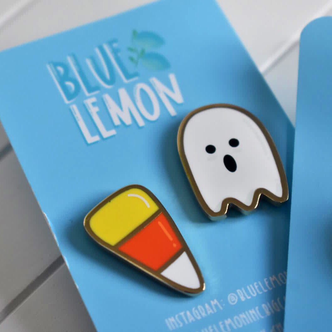 Halloween Candy Corn / Ghost Mini Pins - Etsy