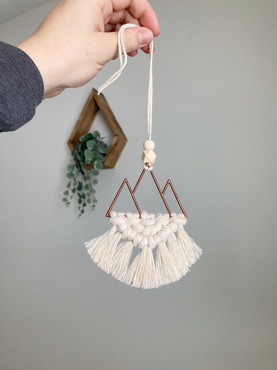 Rear View Mirror Charm, Macrame Car Charm, Macrame Car Decor, Boho Car ...