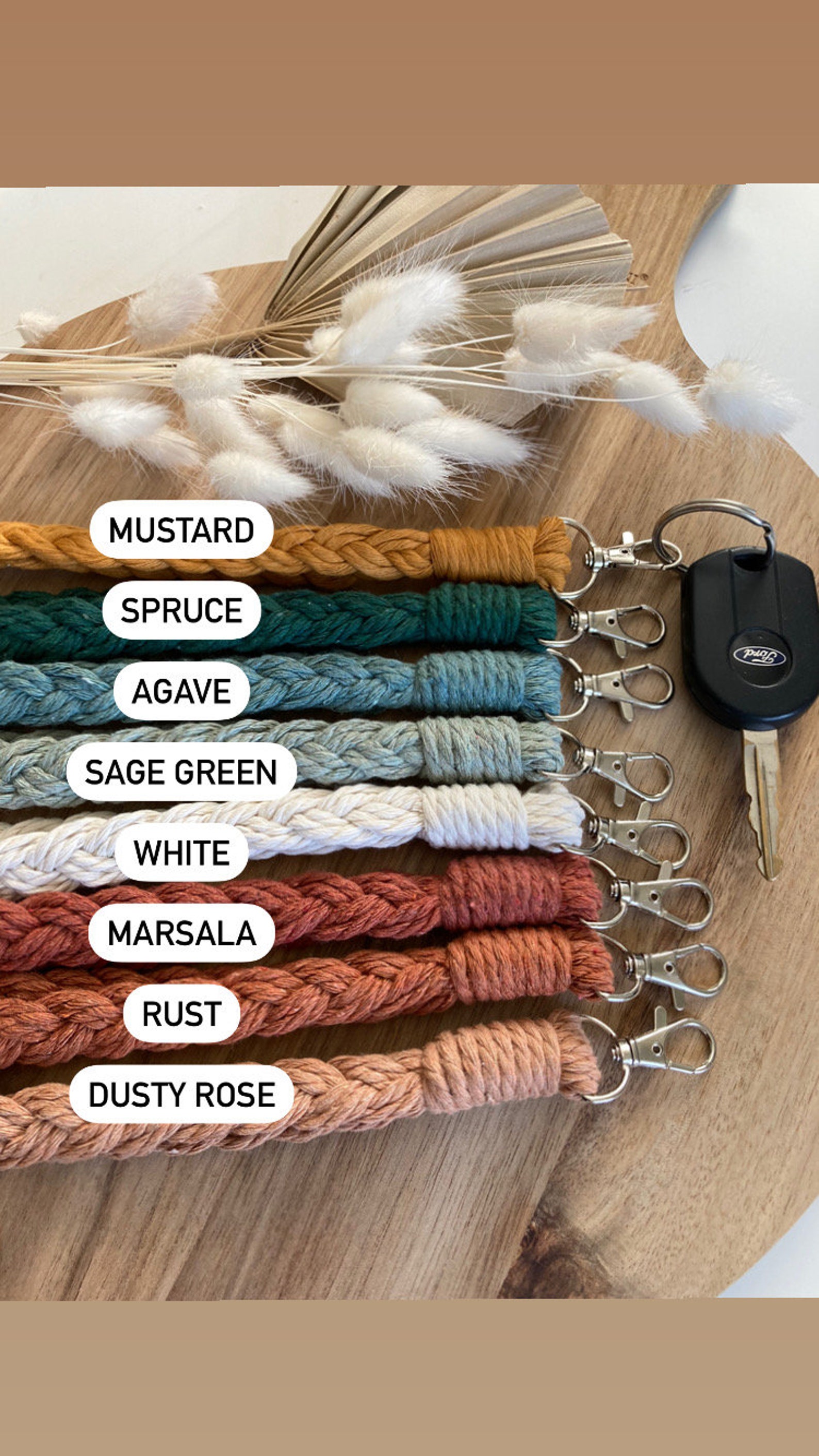 Macrame Lanyard Braided Macrame Lanyard Macrame Gifts - Etsy