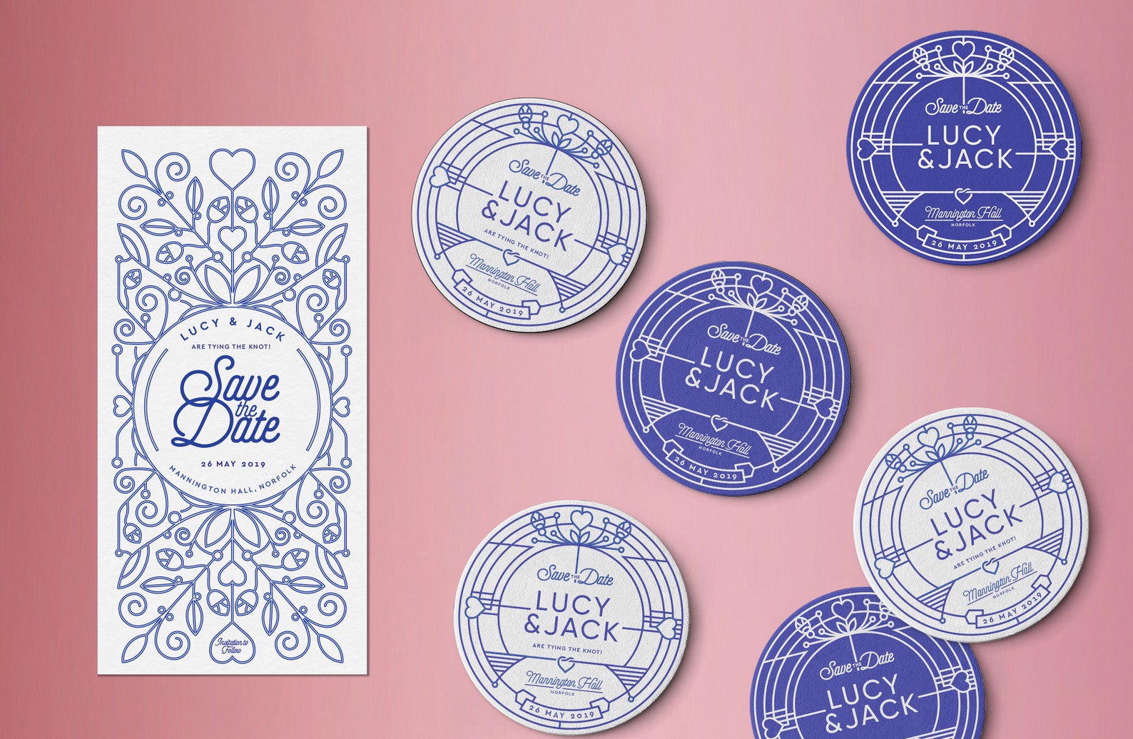 Floral Lines - Luxury Wedding Invitation and Save the Date Coaster ...