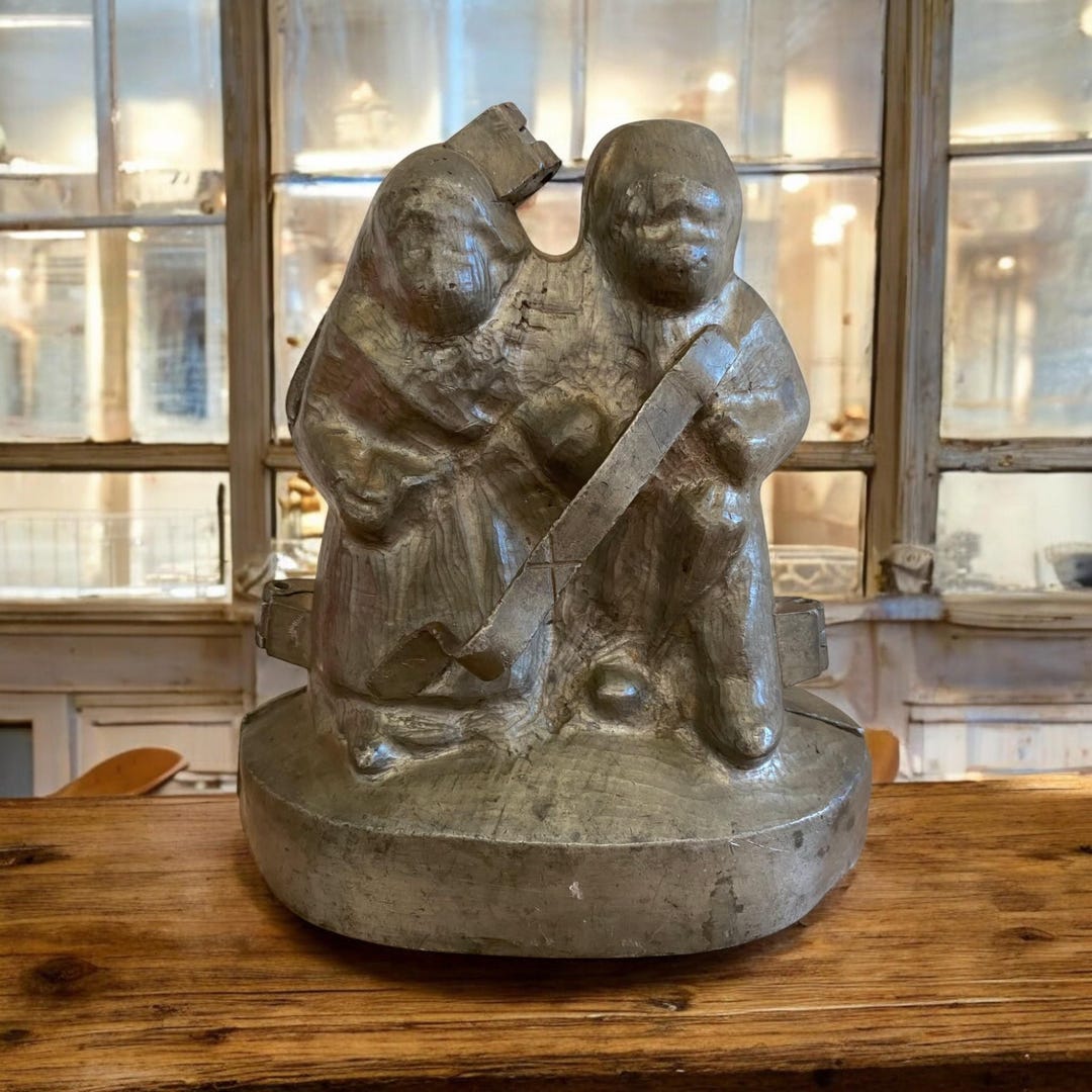Vintage 2 Part Ice Pewter Mold of a Farmer and Farmer's Wife - Etsy