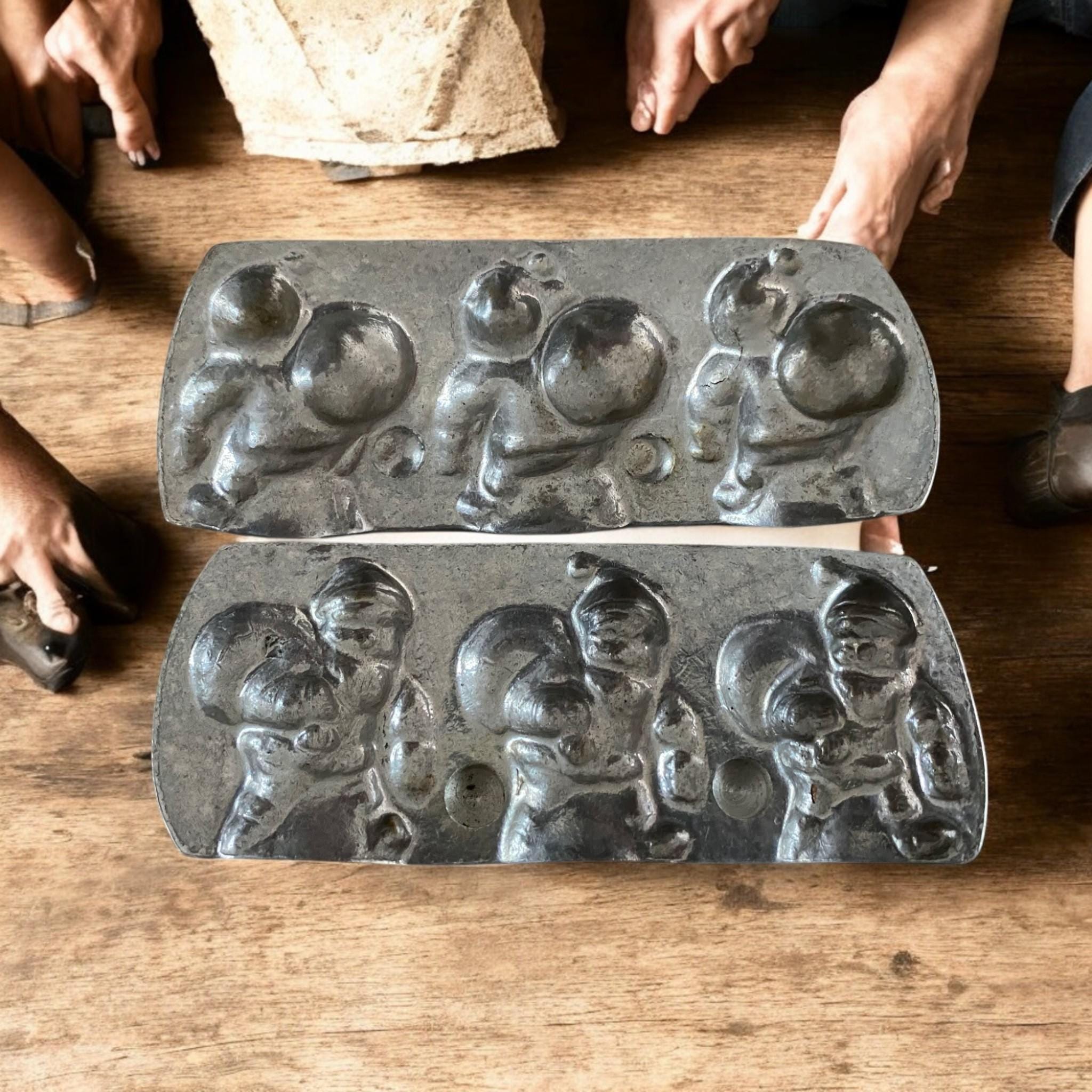 Vintage 2 Part,rare Ice Pewter Molds of Various Scenes! - Etsy