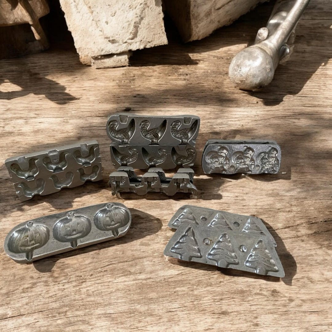 Vintage 2 Part,rare Ice Pewter Molds of Various Scenes! - Etsy