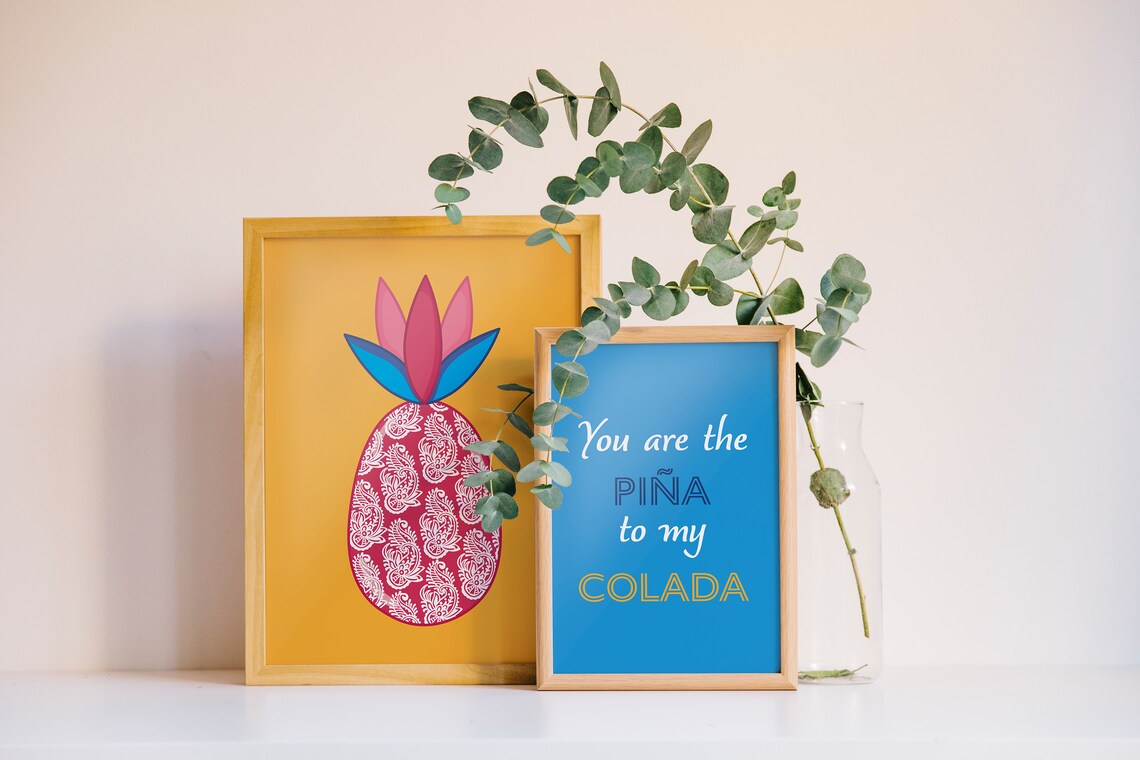 Pina Colada Quote Print, Typography Art, Tropical Travel Print, Boho ...