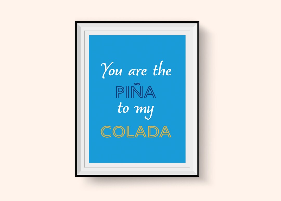 Pina Colada Quote Print, Typography Art, Tropical Travel Print, Boho ...