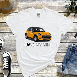 Mini Cooper T-shirt, Mini Lover, Custom Car Tee, Car Illustration, Mini ...