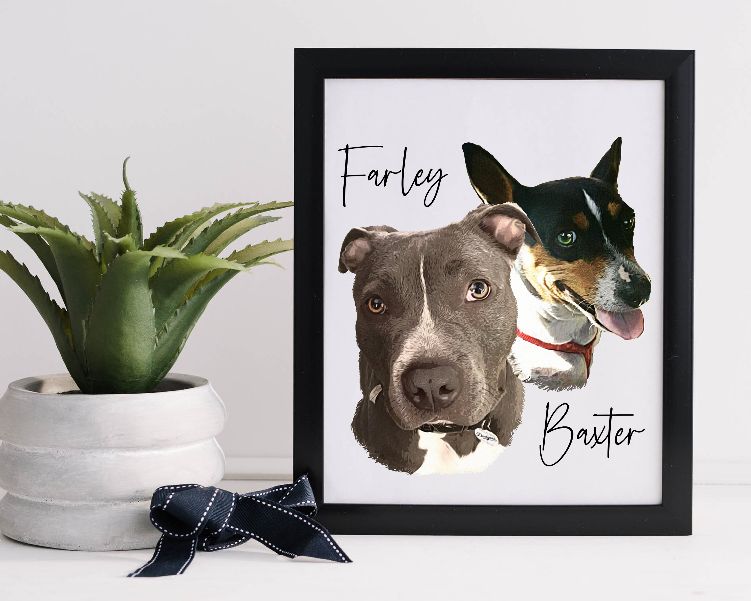 Custom Pet Portrait Personalized Dog Art Custom Cat | Etsy