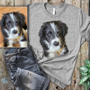 Dog Portrait Tee Custom Pet Portrait Tee Dog Lover Gift Dog - Etsy