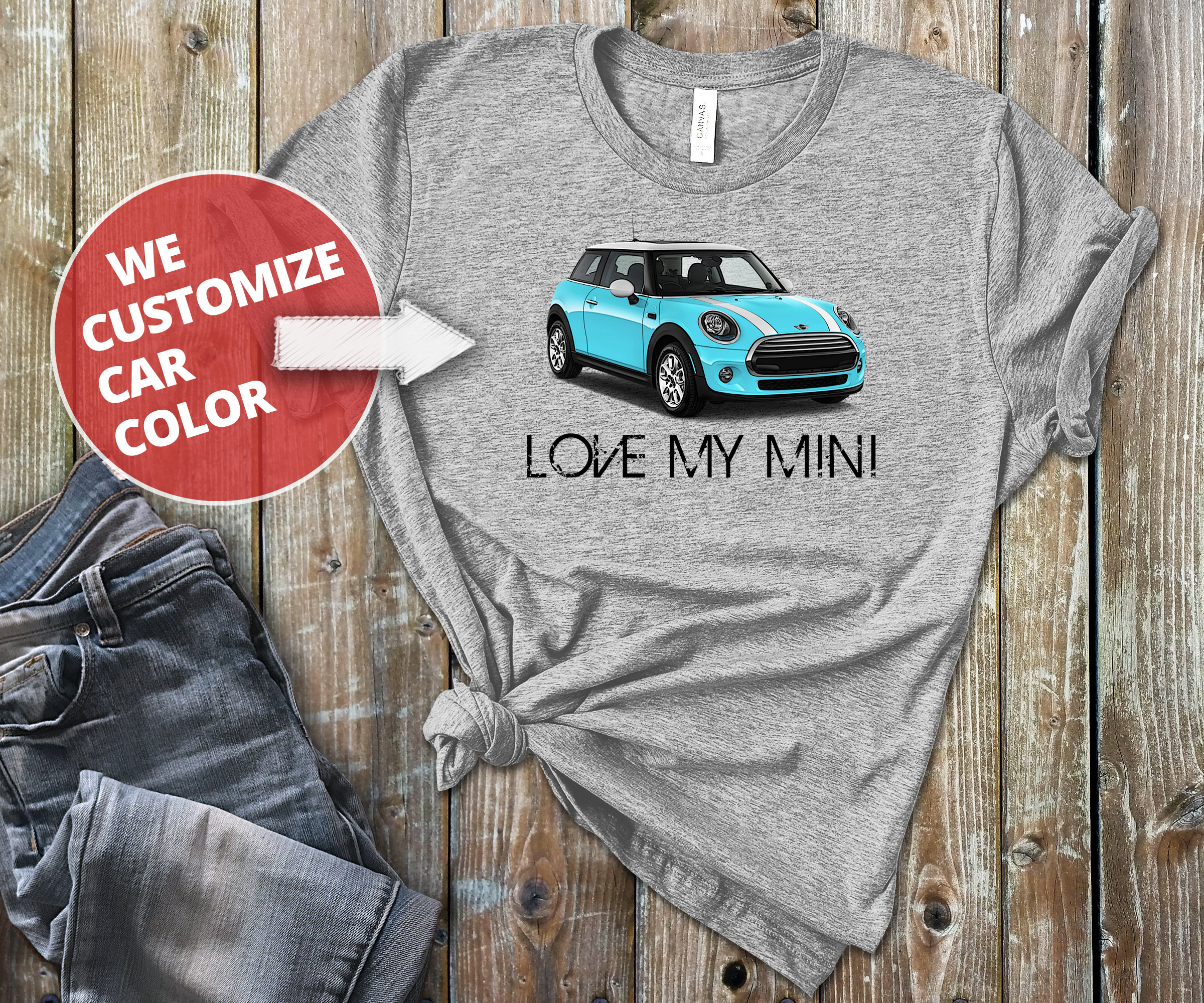 MINI Cooper Shirt Personalized Love My MINI Custom Car - Etsy