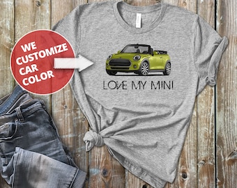 Mini Cooper Convertible Shirt Love My Mini Custom Car MINI - Etsy