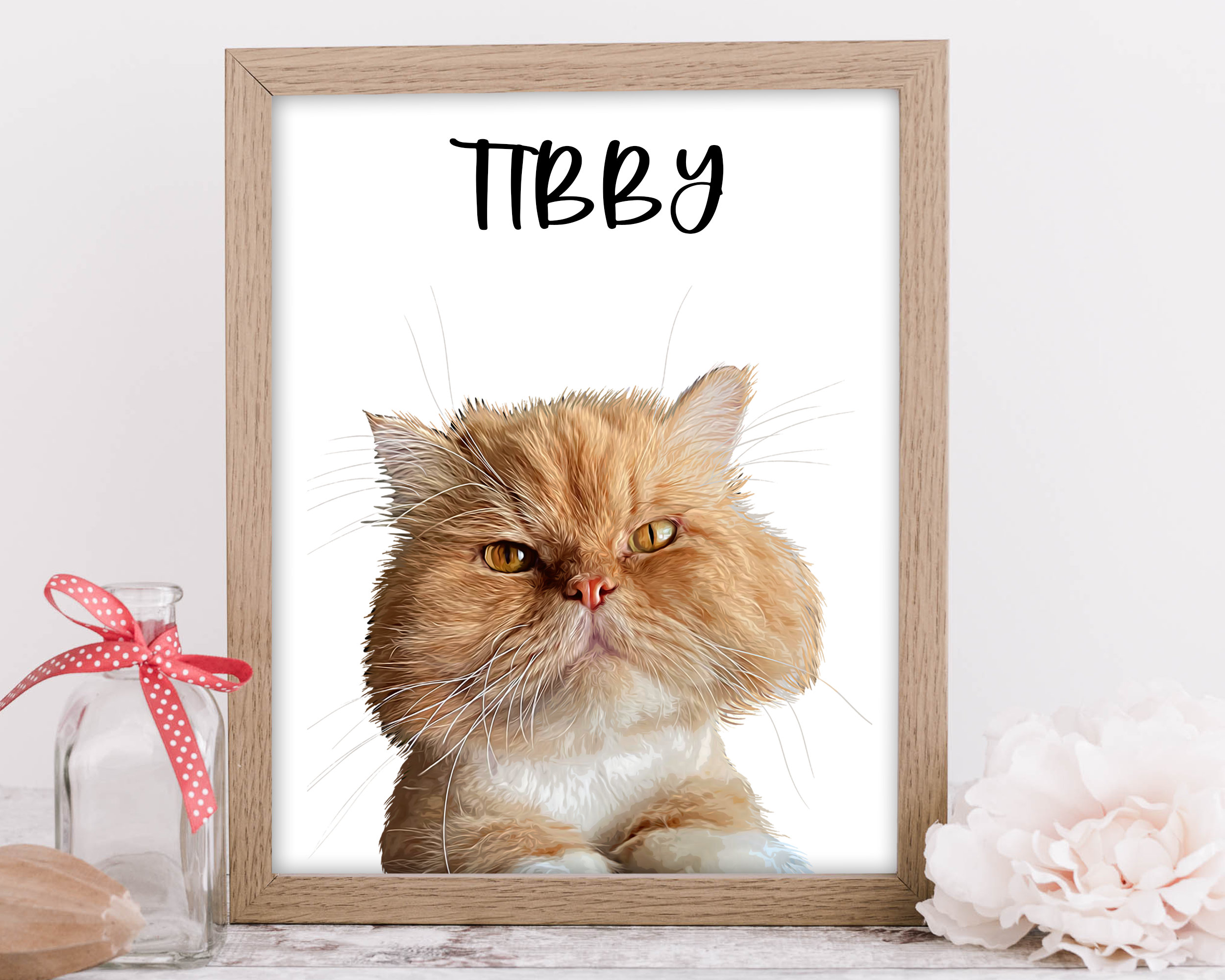 Custom Pet Portrait Personalized Dog Art Custom Cat | Etsy