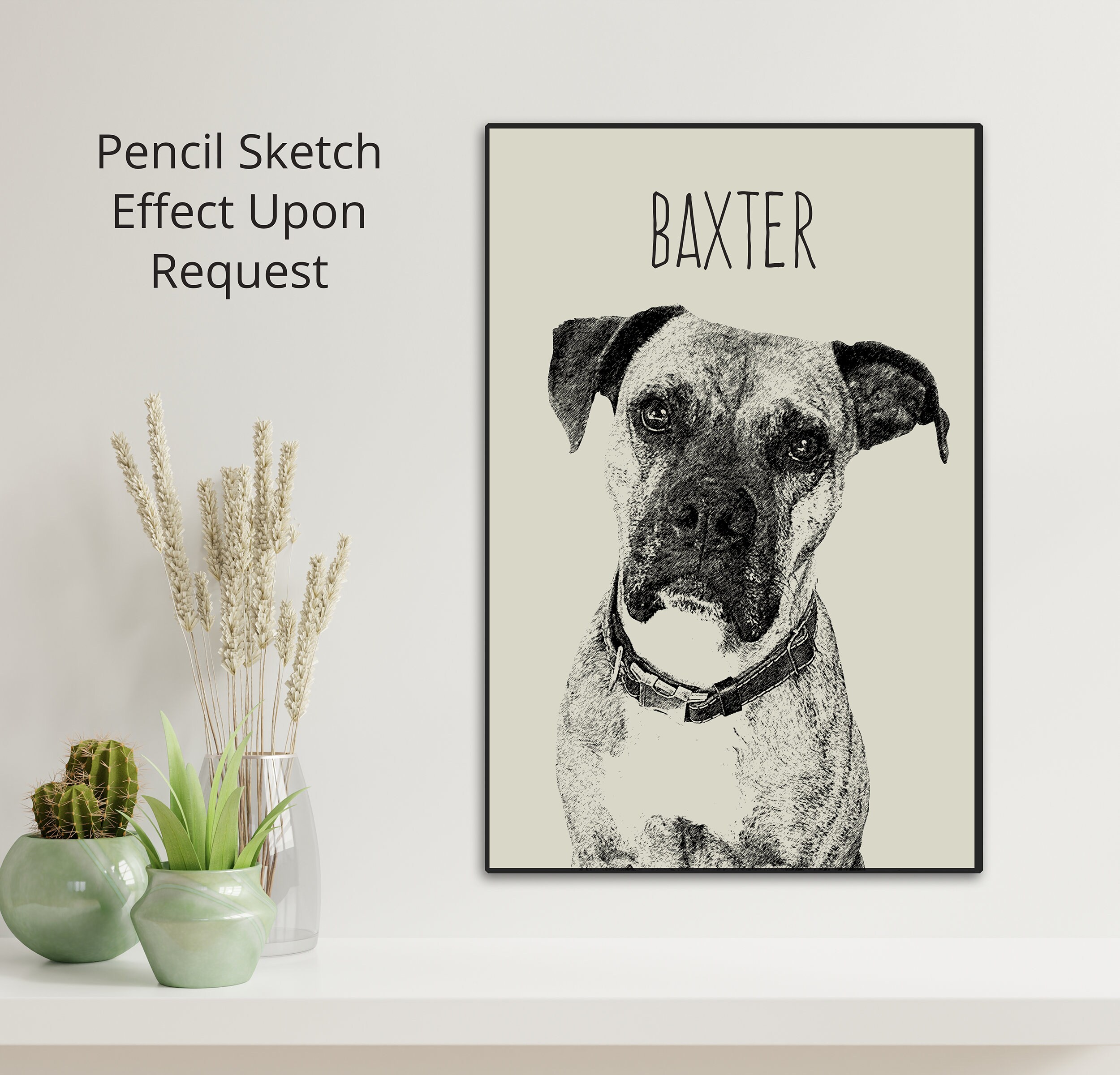 Custom Pet Portrait Personalized Dog Art Custom Cat | Etsy