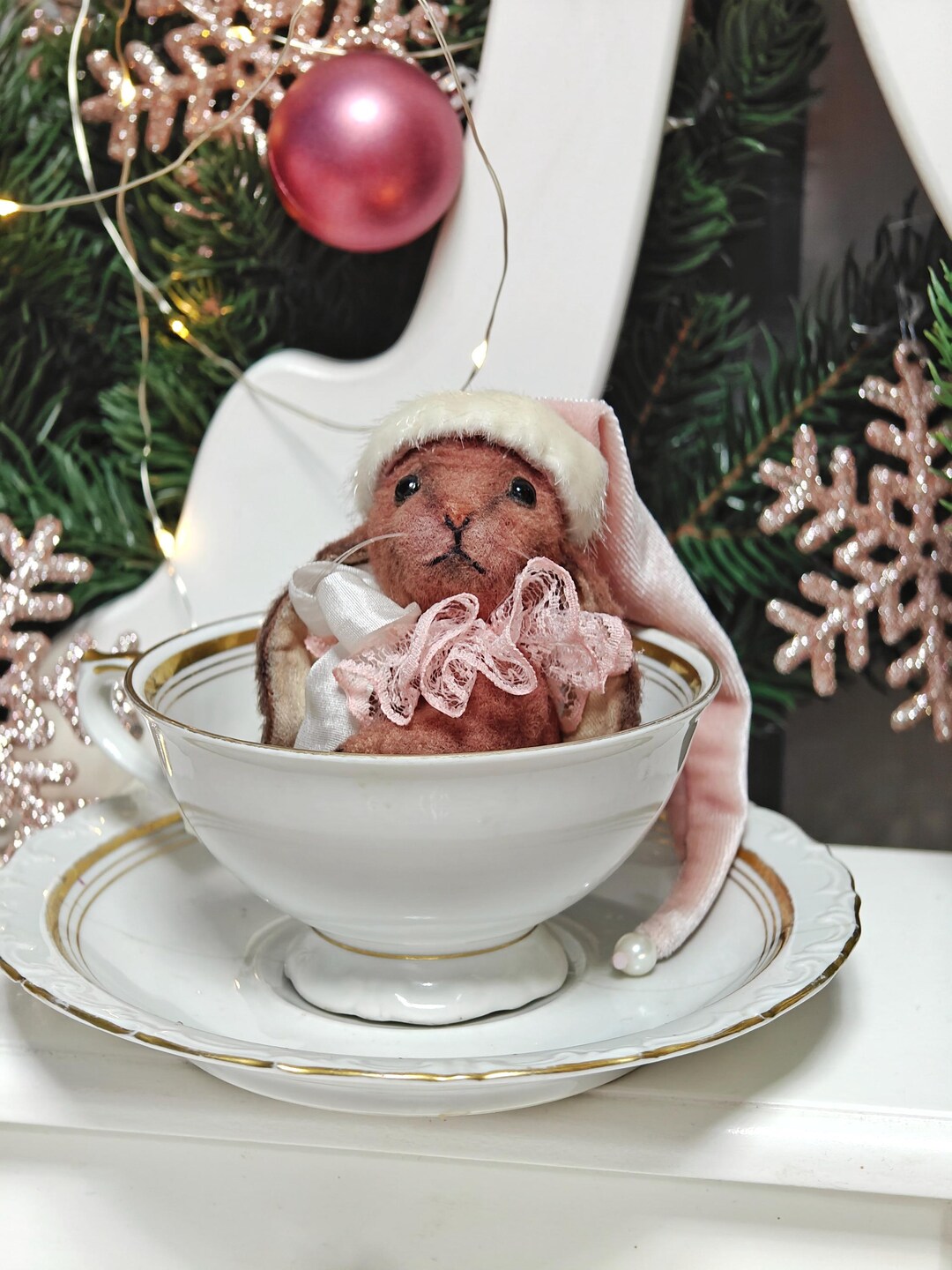 Artist Teddy Bunny Girl Ooak Plusch Toy, Retro Plush Rabbit Stuffed Toy ...