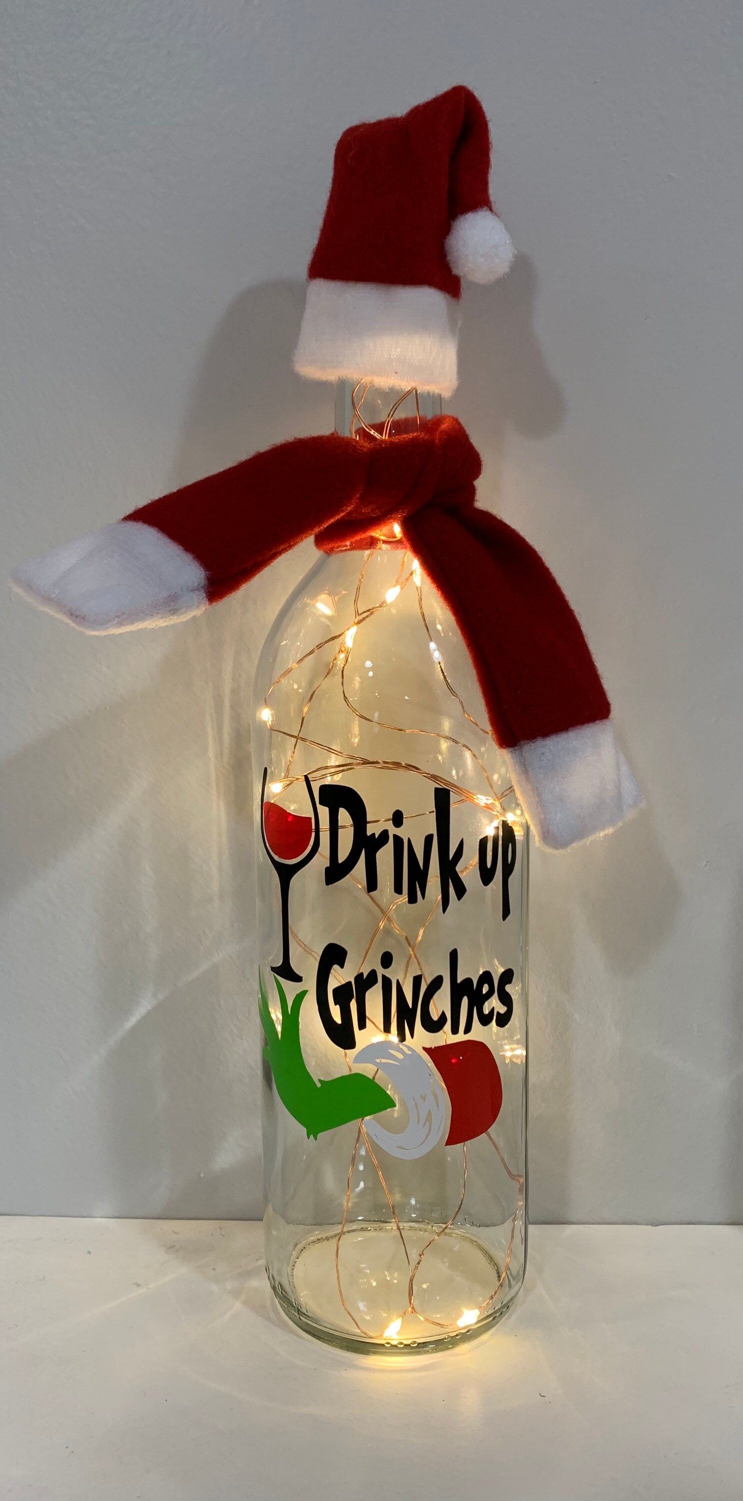 Lighted Wine Santa