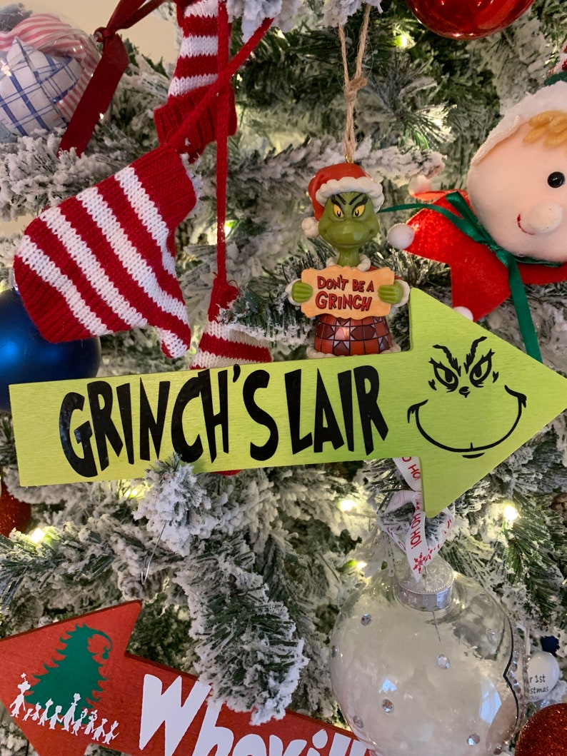Grinch Sign Grinchs Lair Whoville and Mt.crumpit With - Etsy