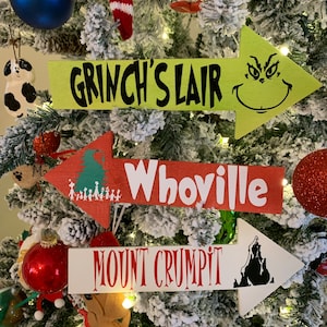 Grinch Directional Sign- Grinch’s Lair, Whoville, and Mt.crumpit With ...