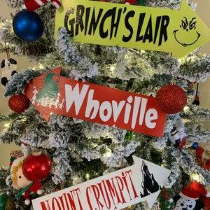 Grinch Directional Arrows- Grinch’s Lair, Whoville, and Mt.crumpit - Etsy