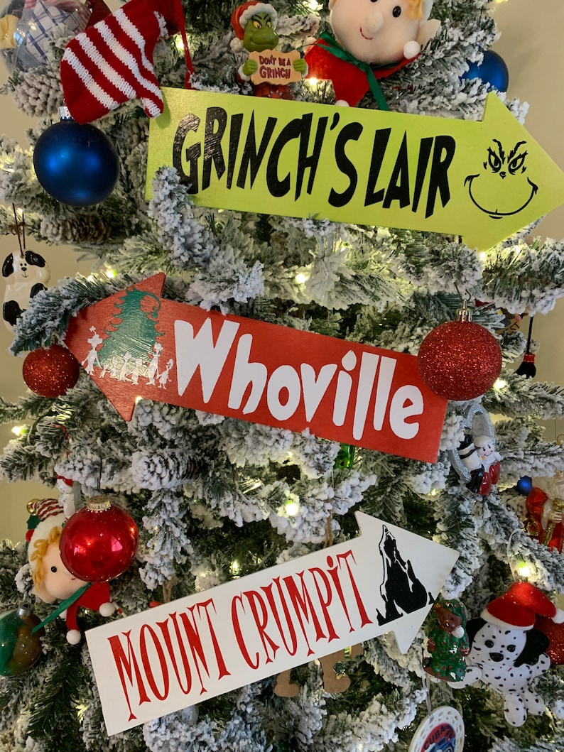 Grinch Directional Arrows- Grinch’s Lair, Whoville, and Mt.crumpit - Etsy