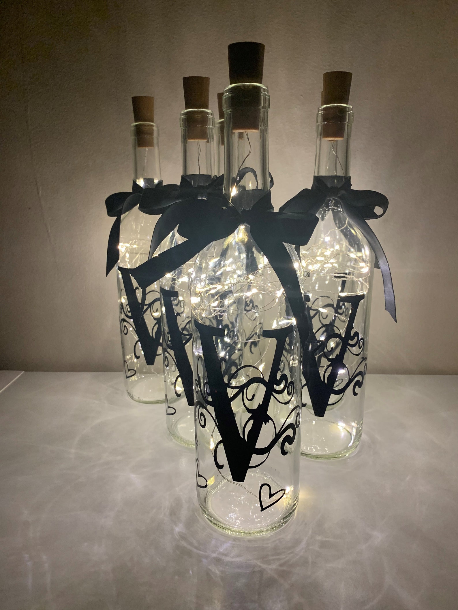 Customized Monogram Lighted Bottle - Etsy