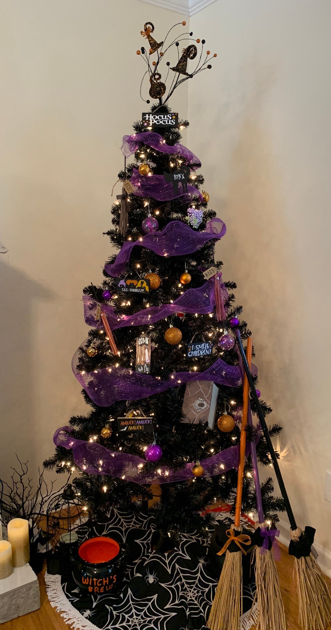 6.5 Ft Hocus Pocus Halloween Christmas Tree/ Halloween Christmas Tree ...