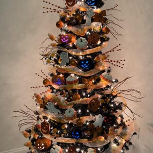 Candy Corn Pumpkin Halloween Tree - Etsy