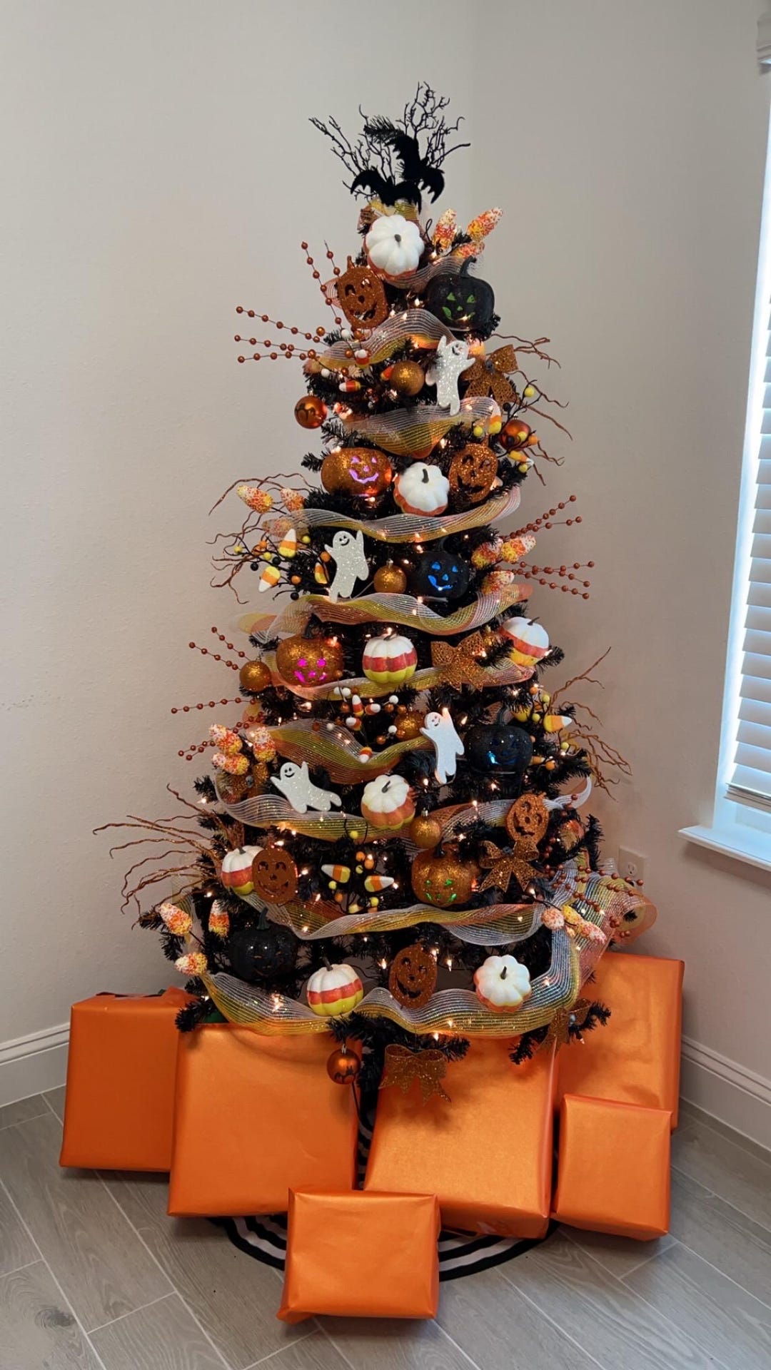 Candy Corn Pumpkin Halloween Tree - Etsy