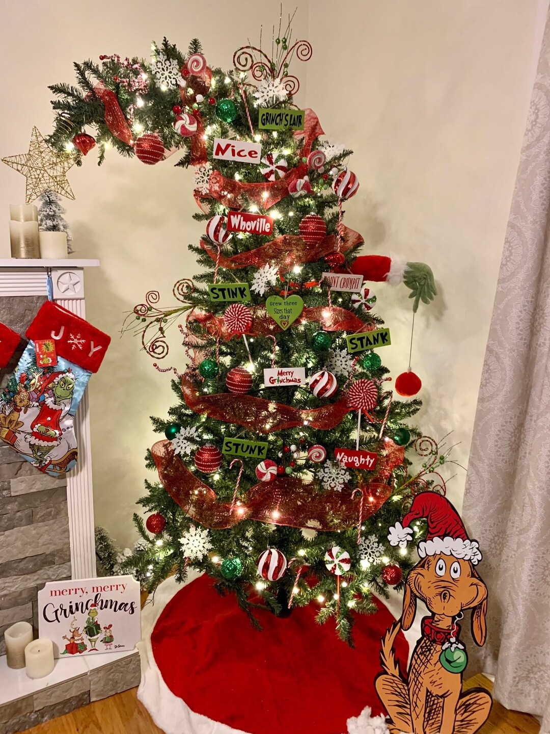 Grinch Tree-the Grinch Christmas Tree Design 6.5 Ft Tree - Etsy