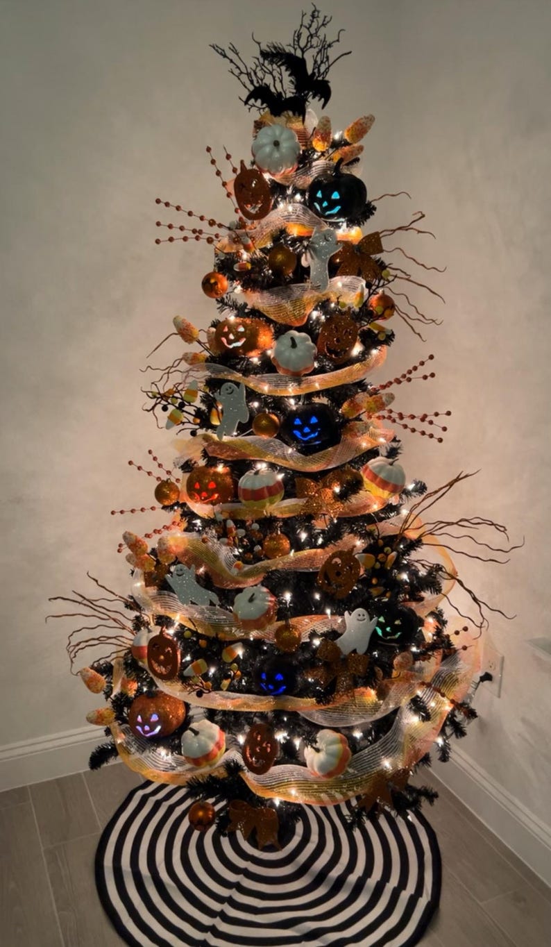 Candy Corn Pumpkin Halloween Tree - Etsy