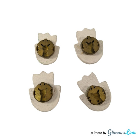 Vintage Ceramic Tulip Flower Button Covers, Set of 4 - Gem