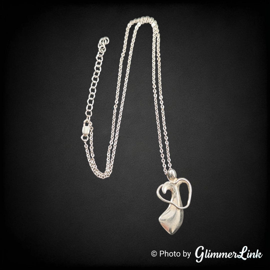 Vintage 80s Carolyn Pollack Relios Angel Heart Open Arms Sterling ...