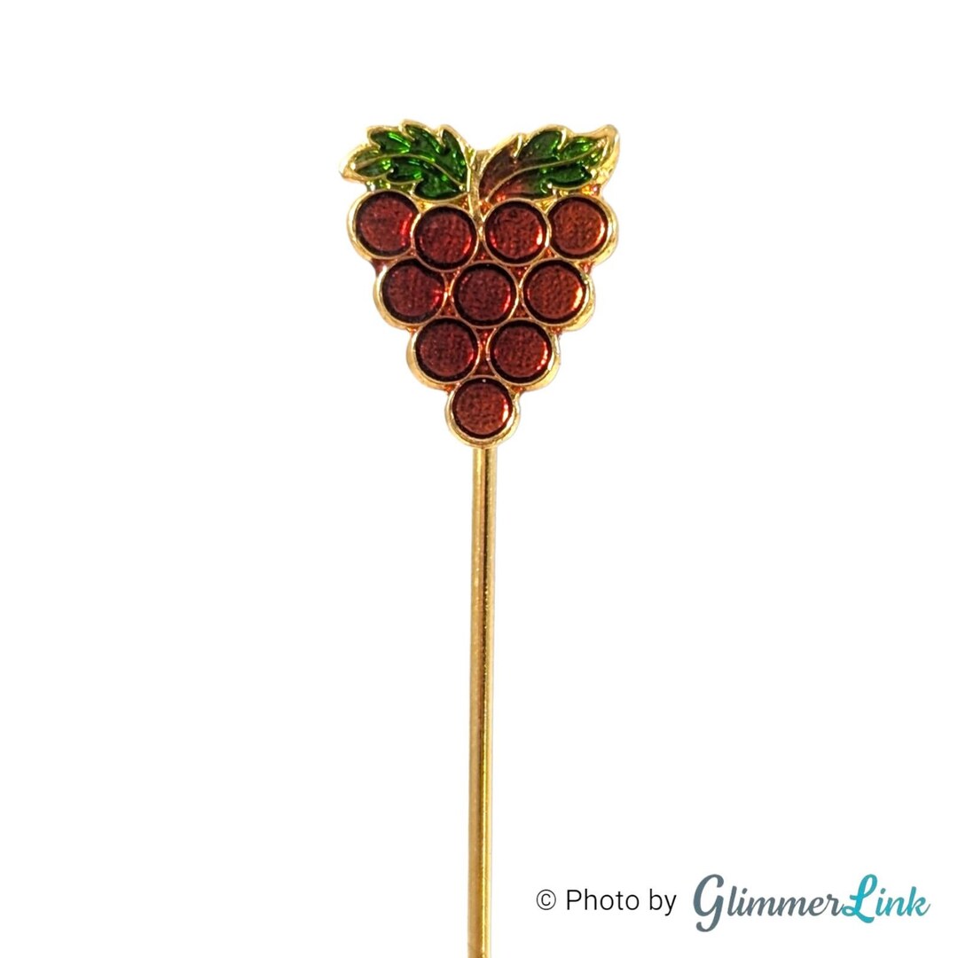 Vintage Grapes Enamel Gold Tone Stick Pin - Etsy