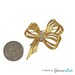 Vintage Triple Loop Bow Ribbon Rhinestones Gold Tone Holiday Christmas ...