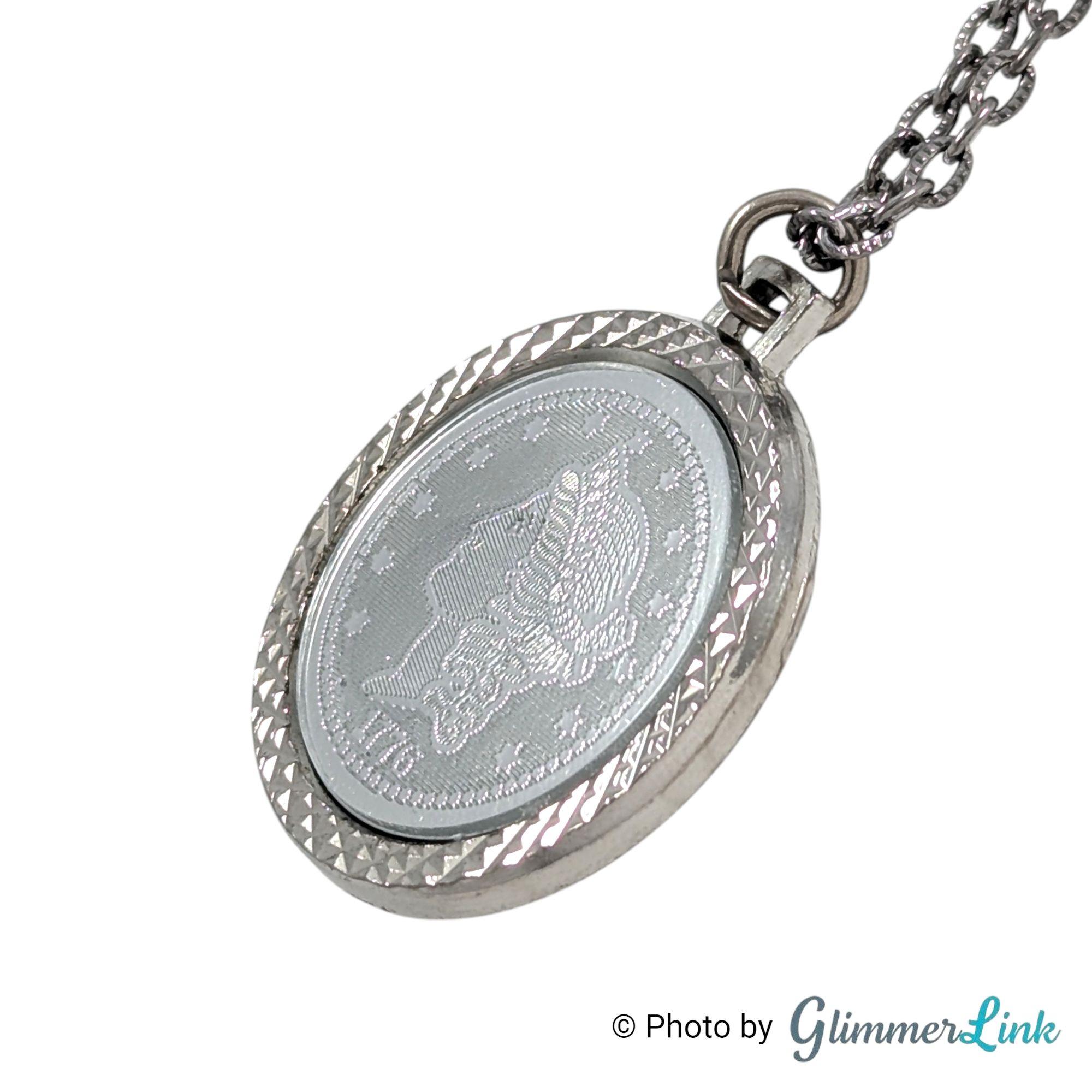 Vintage Bicentennial 1776 Twenty D Coin Replica Silver Tone Pendant ...