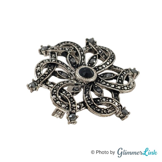 Vintage Spiral Scroll Intertwined Floral Silver Tone … - Gem