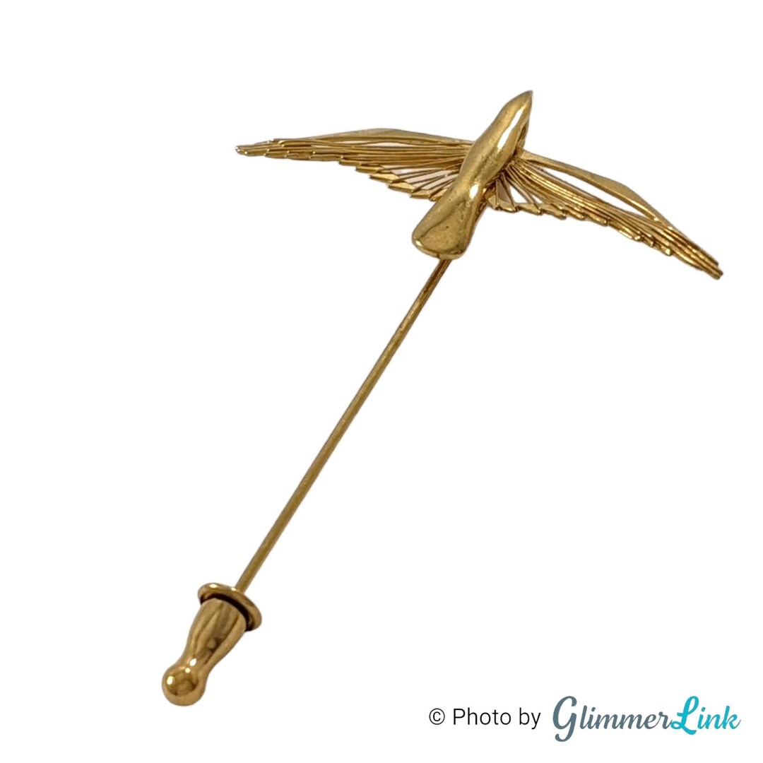 Vintage Monet Seagull Wire Harp Gold Tone Stick Pin - Etsy