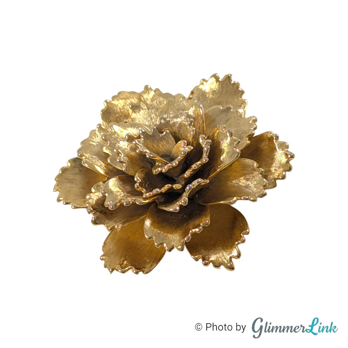 Vintage Large Layered Floral Petals Gold Tone Brooch - Etsy