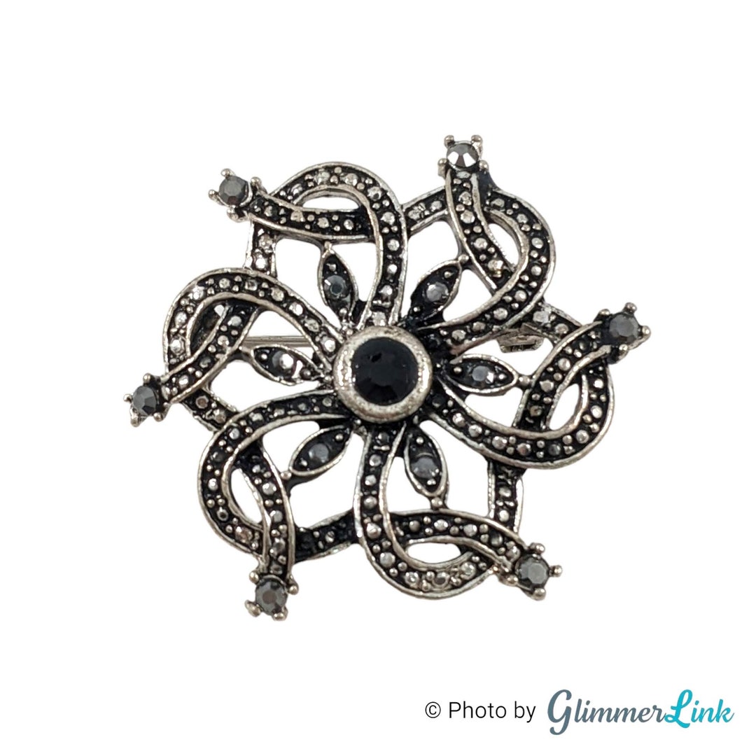 Vintage Spiral Scroll Intertwined Floral Silver Tone Brooch Pin - Etsy