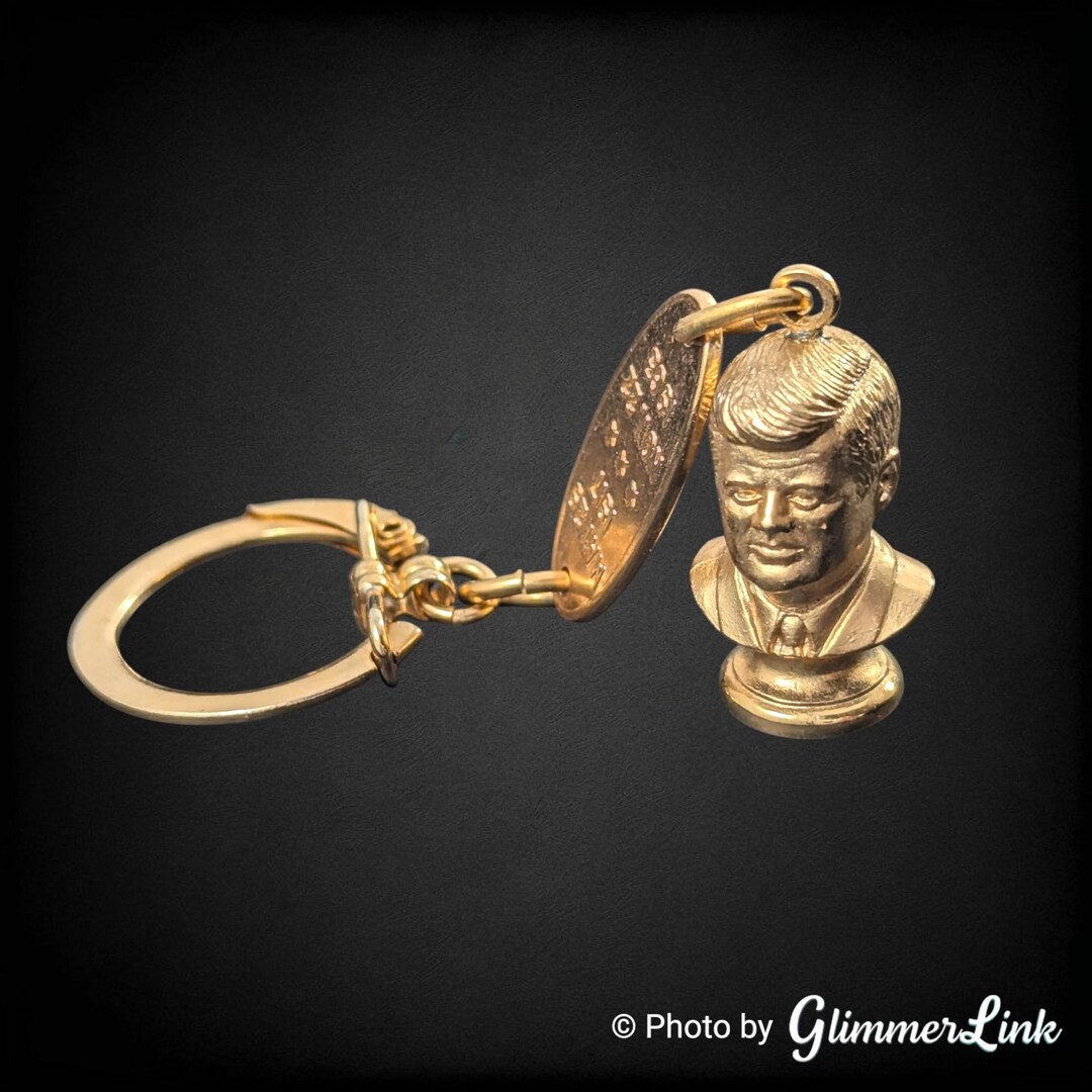 Vintage Hickock USA JFK John F Kennedy Bust Gold Tone Keychain - Etsy