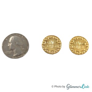 Vintage Round DMC Engraved Initials Monogram Gold Tone Clip on - Etsy