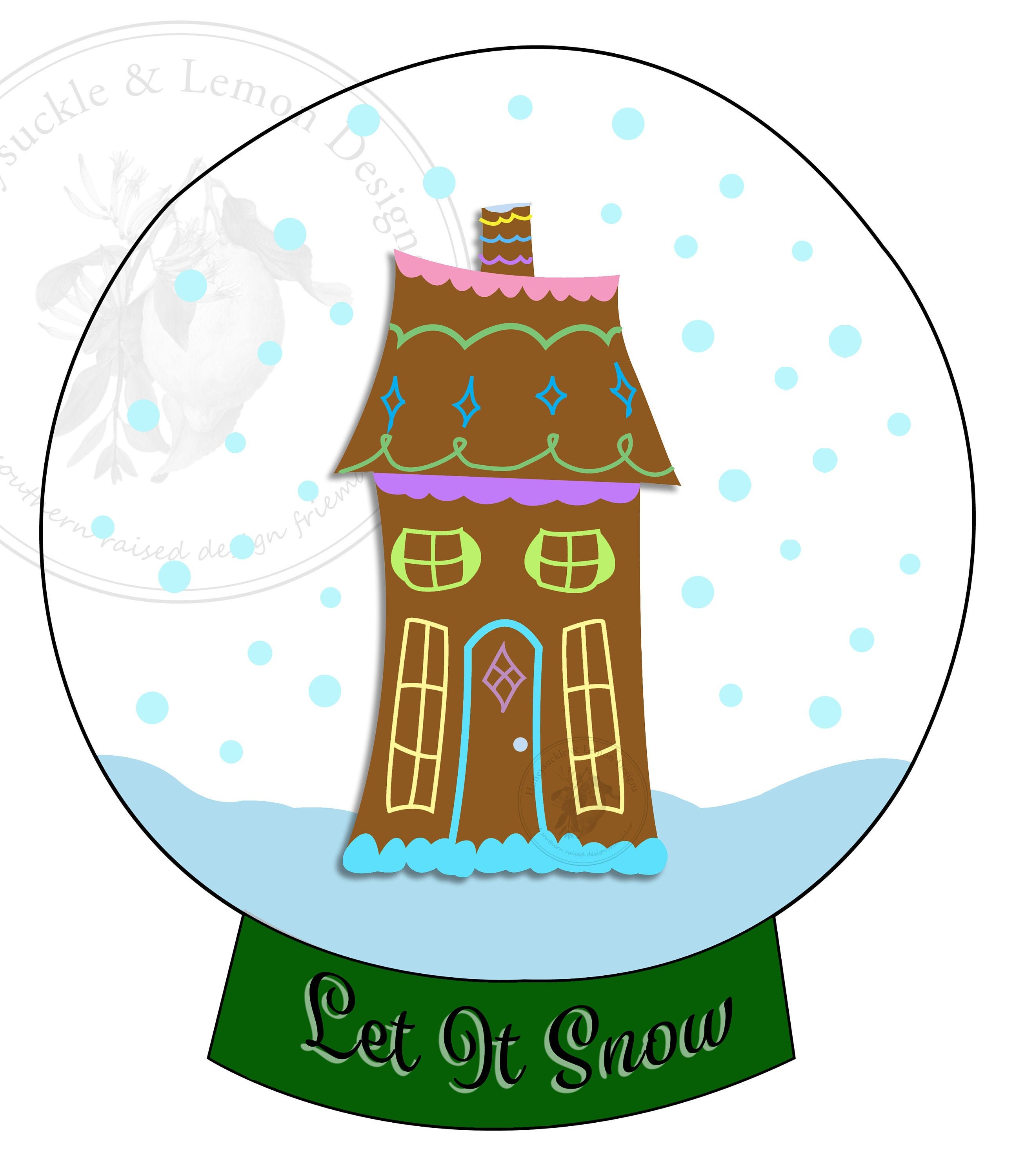 Multicolor Gingerbread House Snowglobe JPG - Etsy