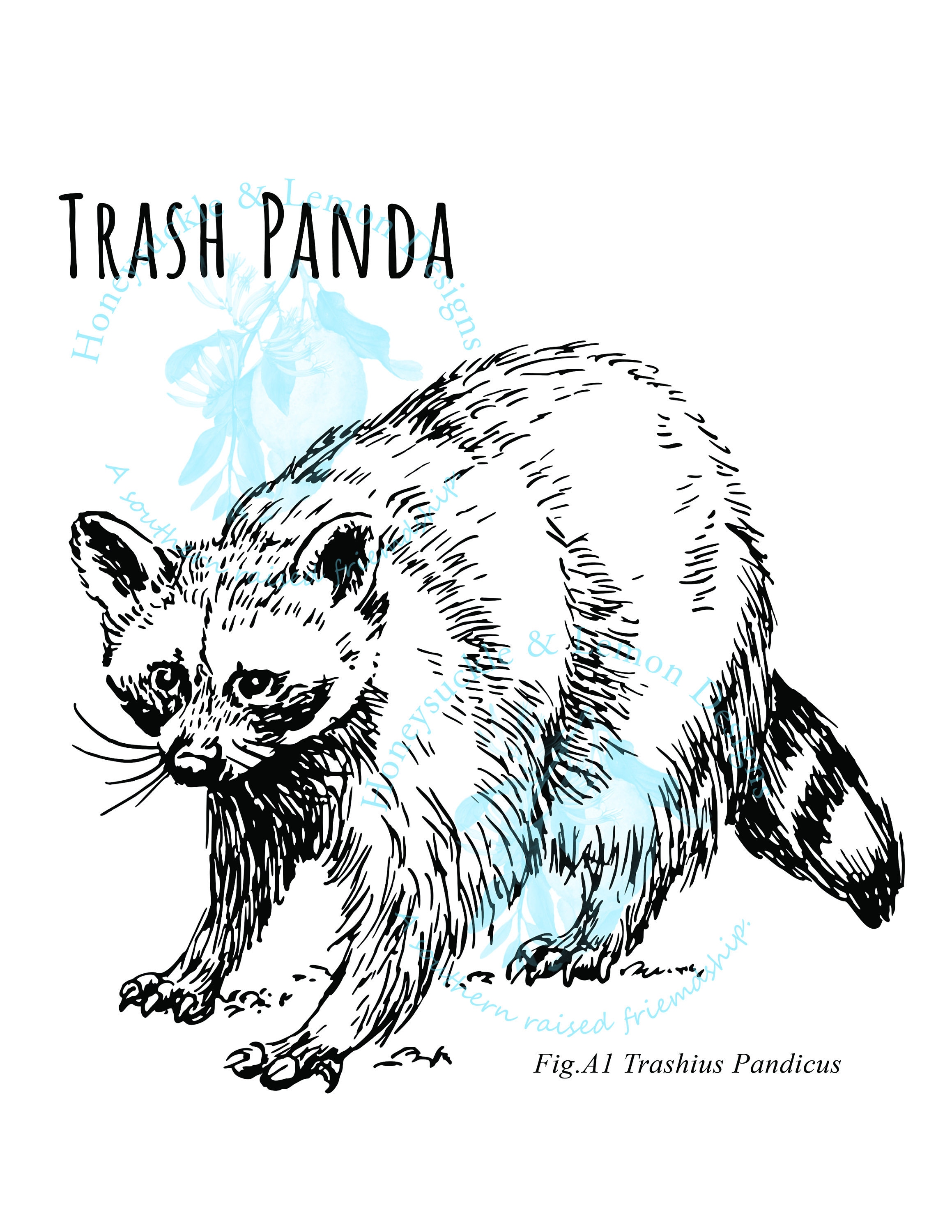 Trash Panda Jpg/pdf for Sublimations and Prints. - Etsy