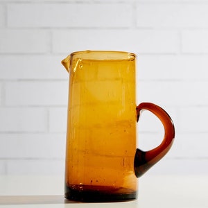 Recycled Glass Cone Jug - 1l Capacity Pitcher - Handmade Moroccan ...