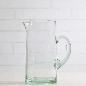 Recycled Glass Cone Jug - 1l Capacity Pitcher - Handmade Moroccan ...